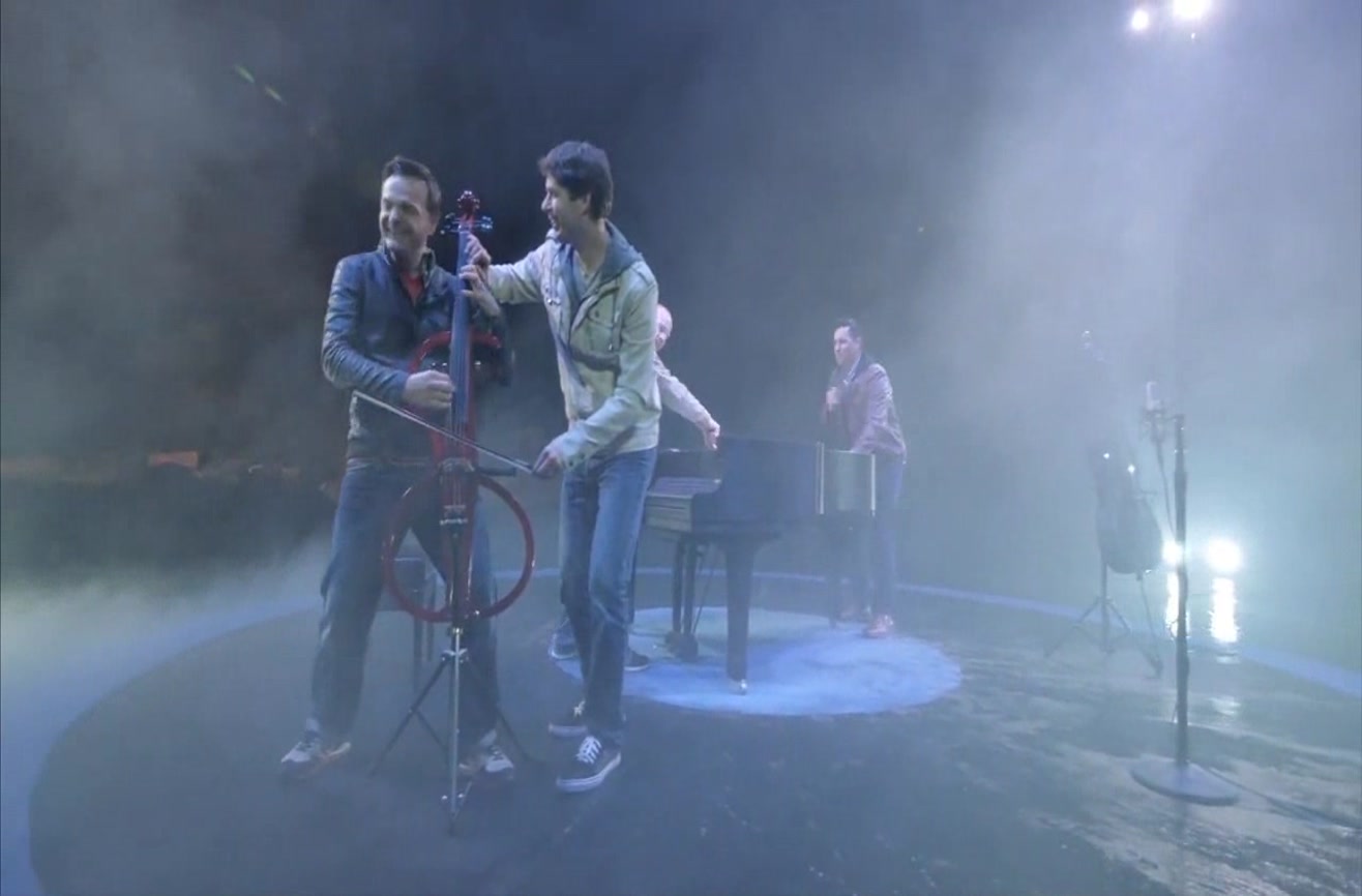 Four guys perform an amazing musical mash-up in just one take.