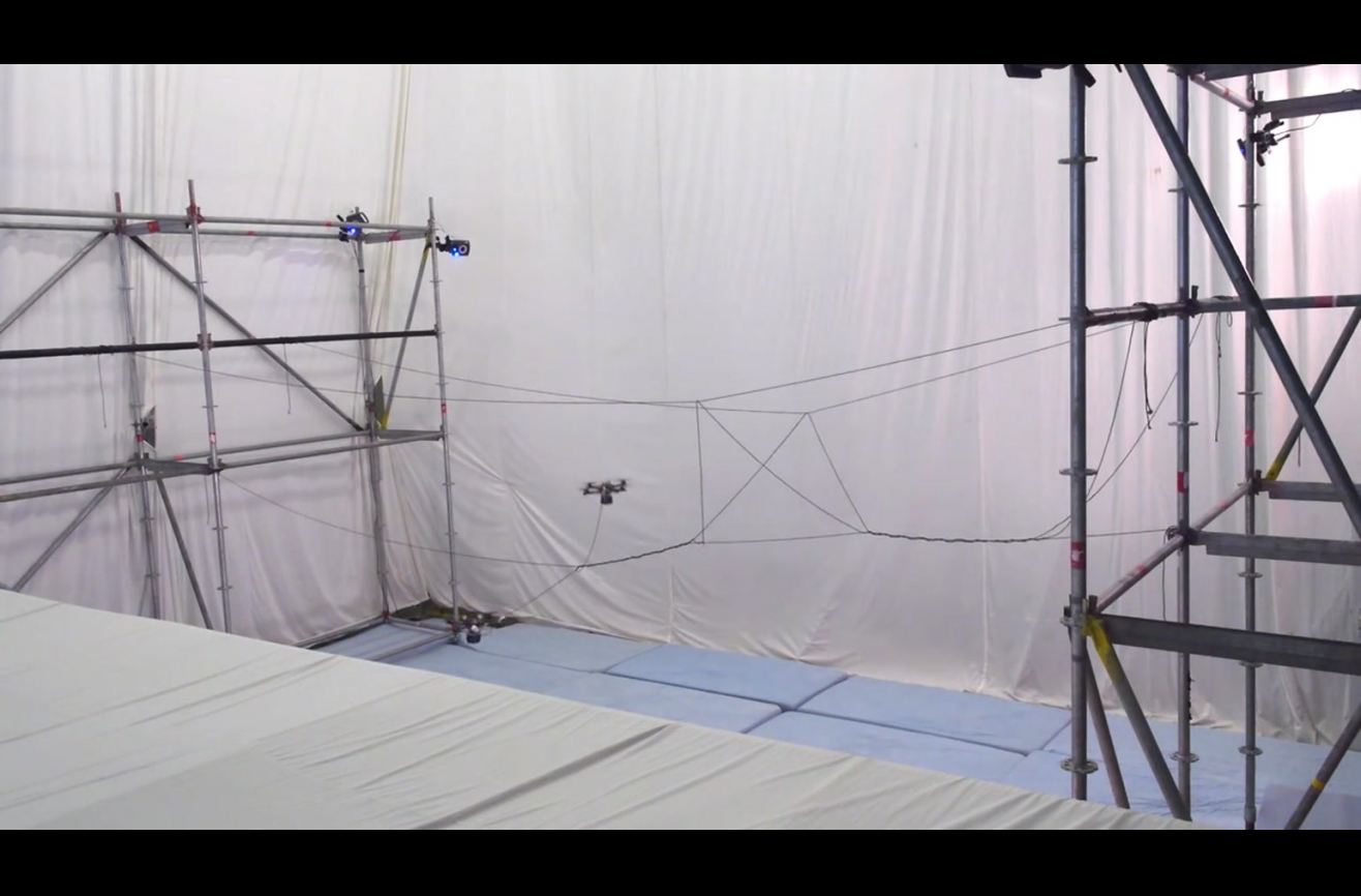 This rope bridge was built entirely by drones.