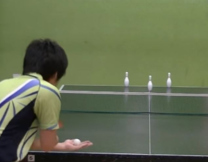 Impressive ping pong trick shots.