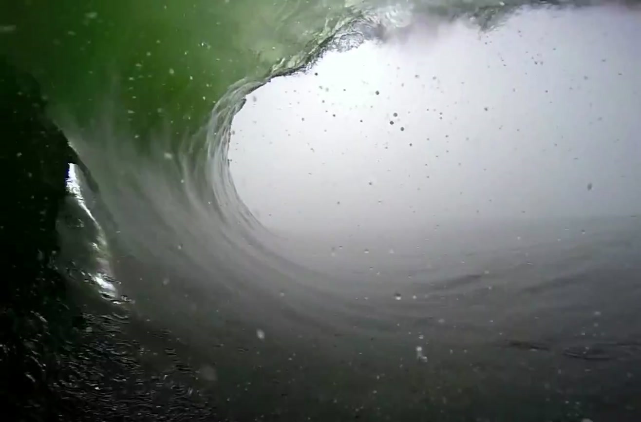 Inside a kilometer long barrel wave.