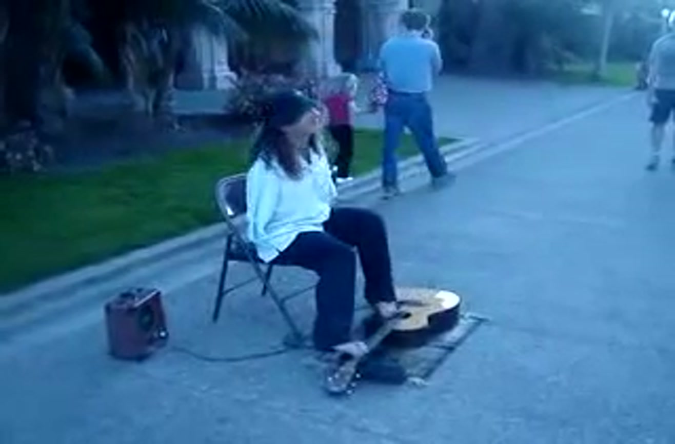 Born without arms, this musician still rocks out on guitar.