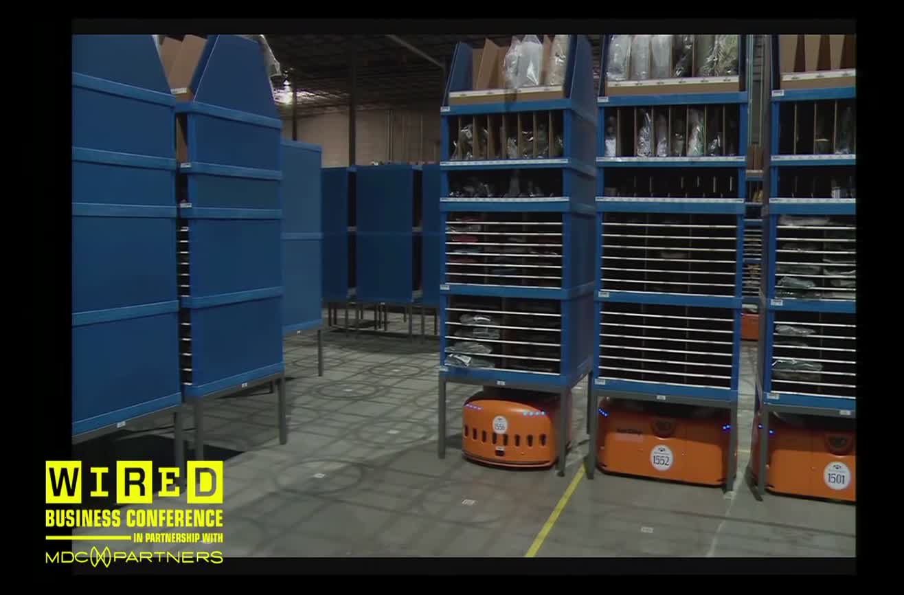 The Kiva robots at Staples' warehouse.