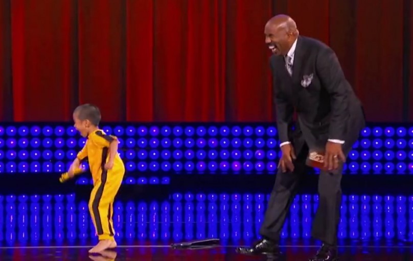 Mini Bruce Lee has all the moves.