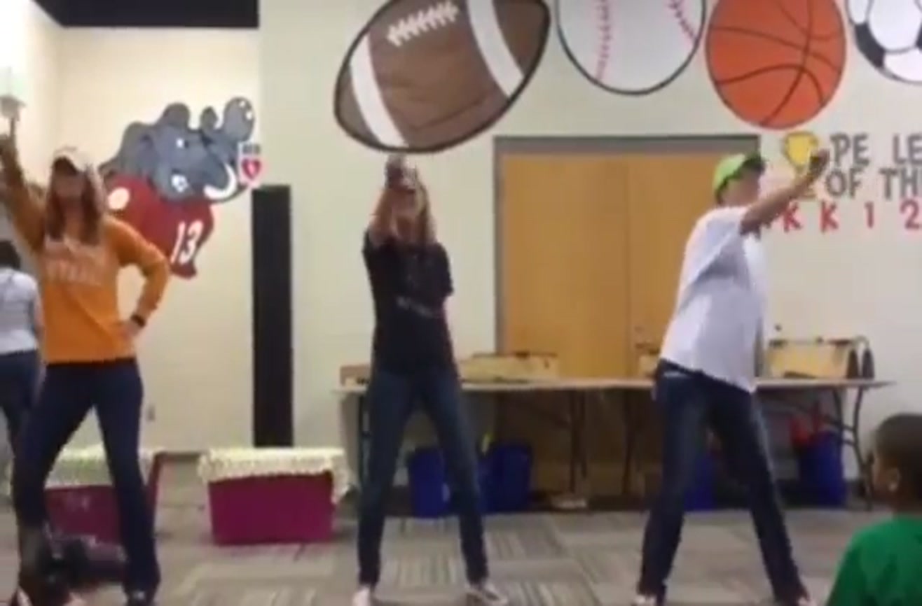 Teachers perform their students' favorite dances for the school talent ...