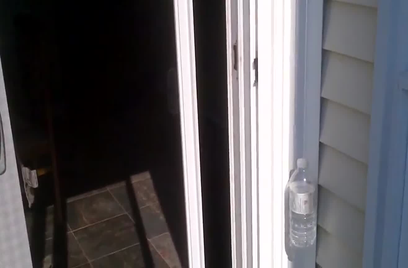 DIY automatic patio sliding door.