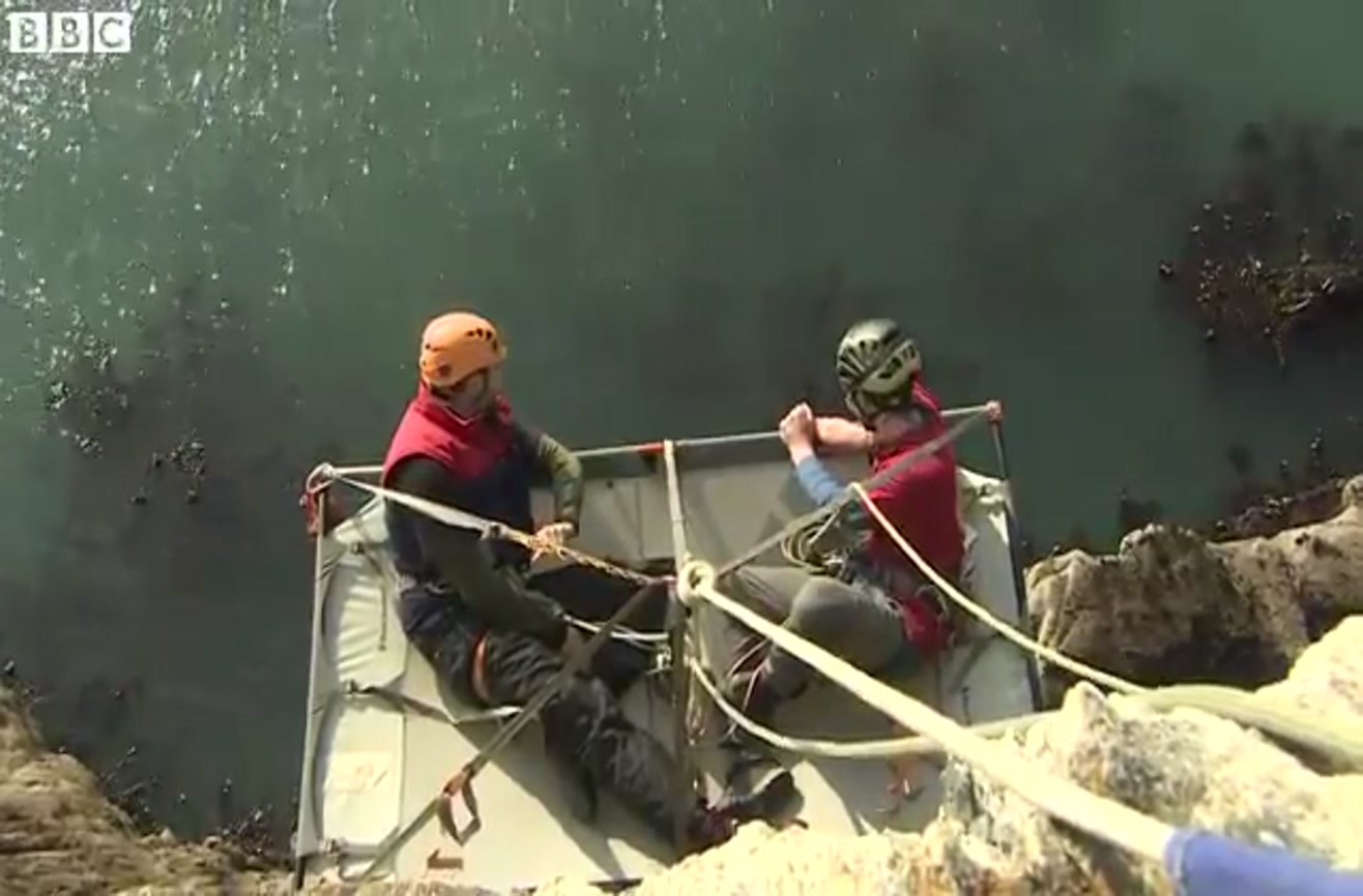 Thrill seekers get the opportunity to sleep on the side of a cliff.