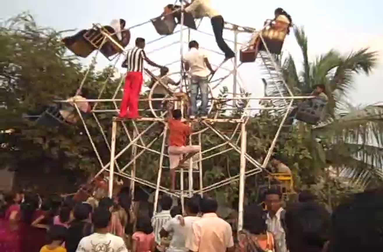 Human-powered Ferris wheel.