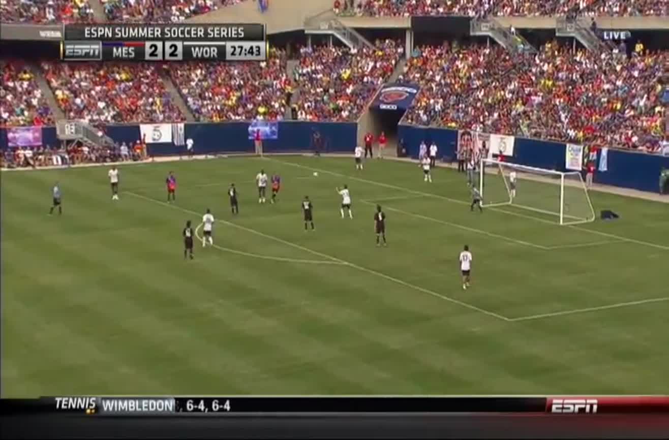 Impressive charity soccer game play.
