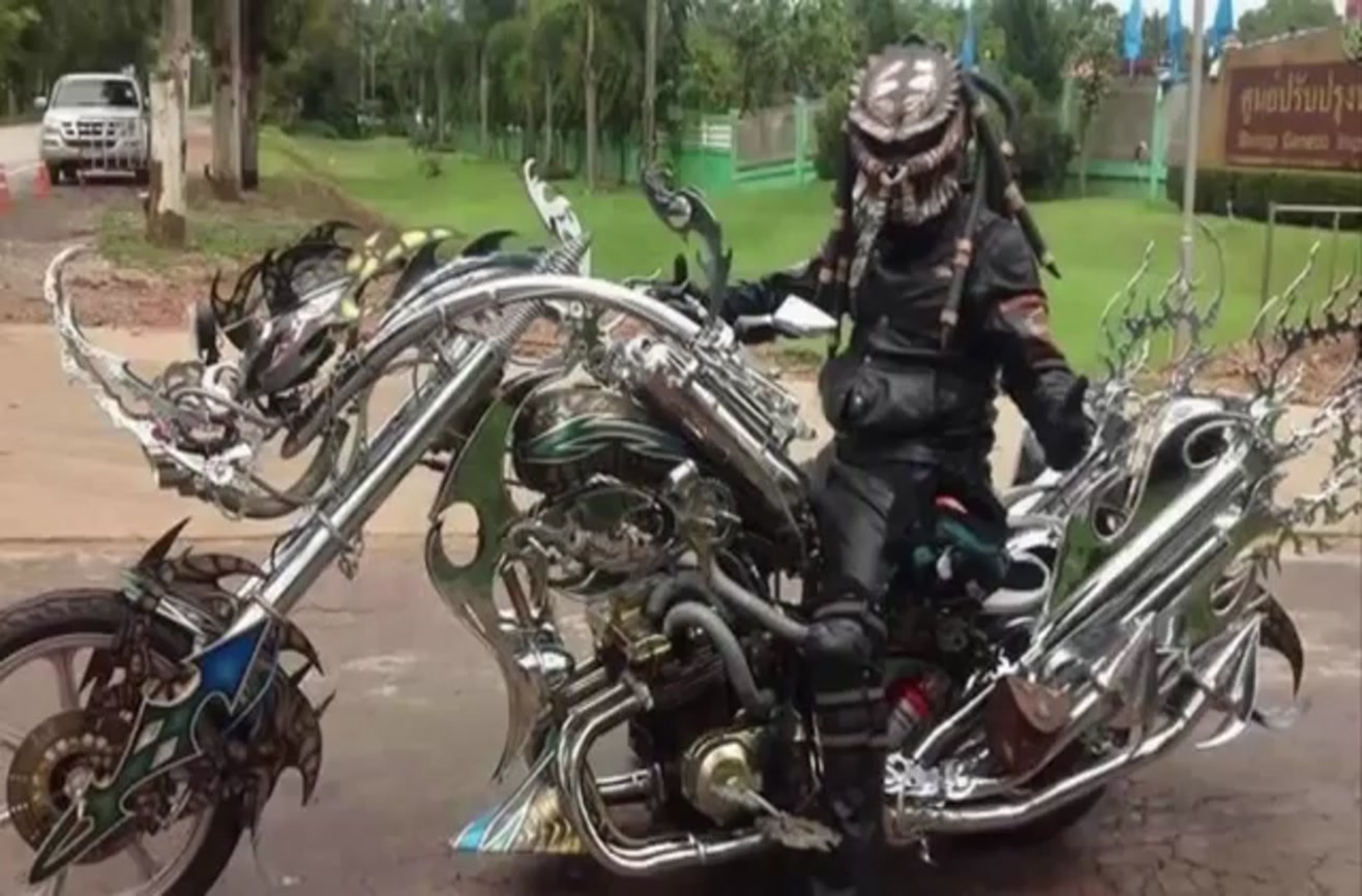 This is how you ride a custom motorcycle.