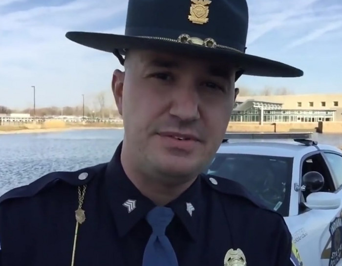State Trooper delivers an important PSA.