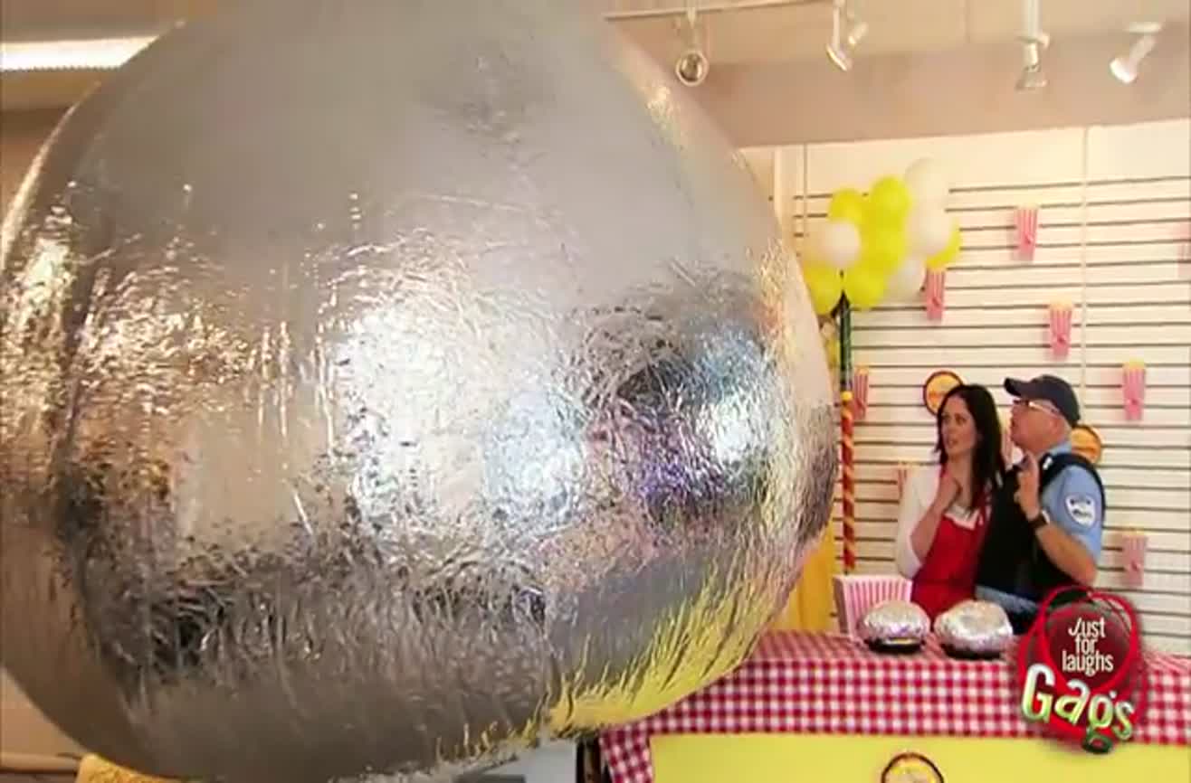 Popcorn explosion prank.