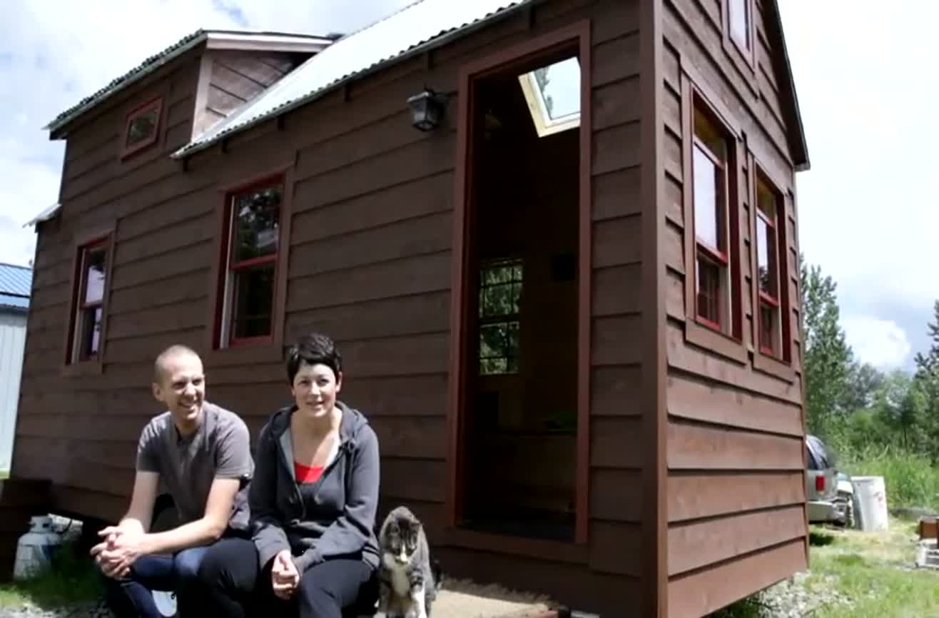 Living in a tiny 140-square-foot house.