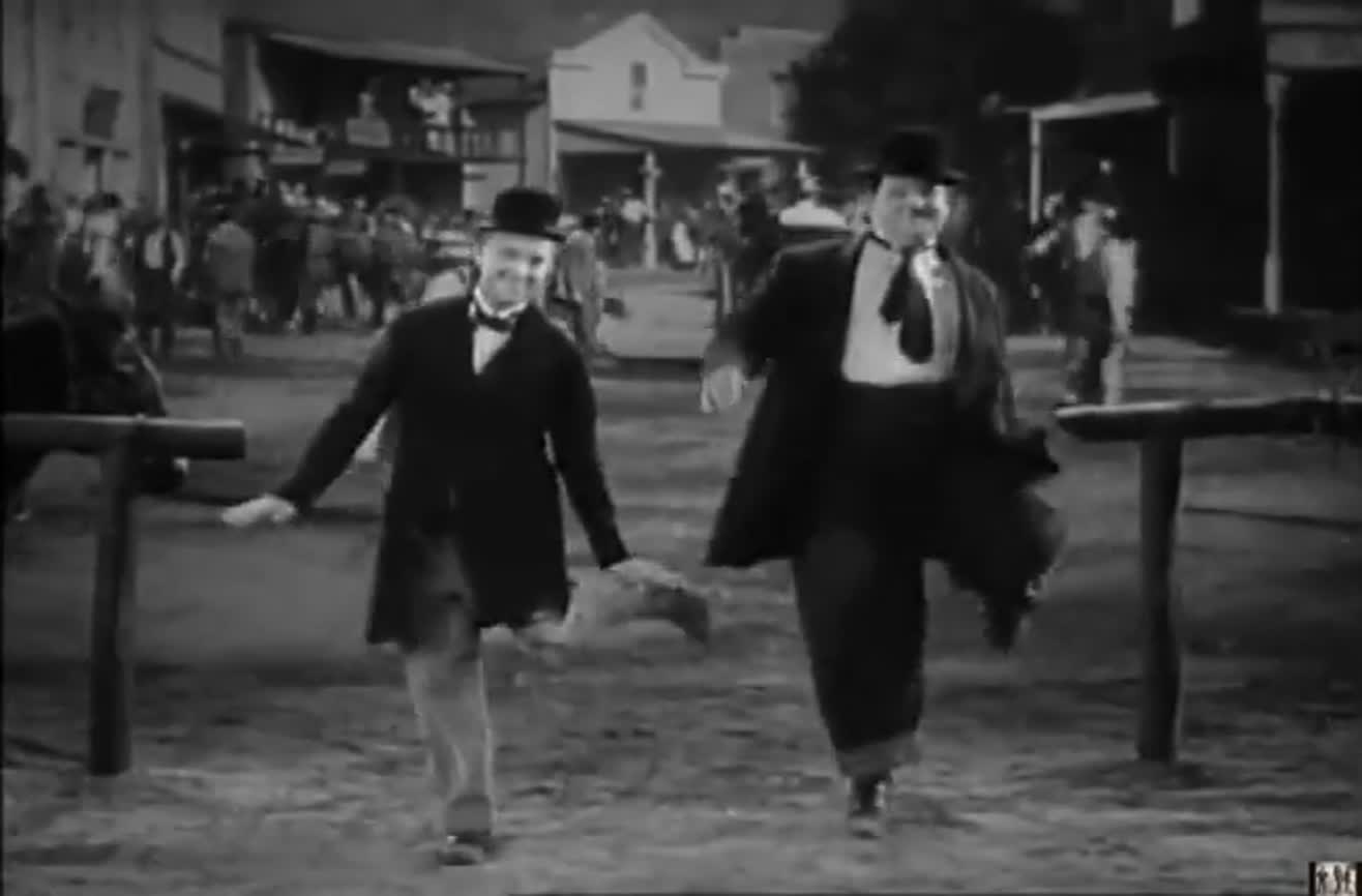 Laurel and Hardy dance to the Rolling Stones.