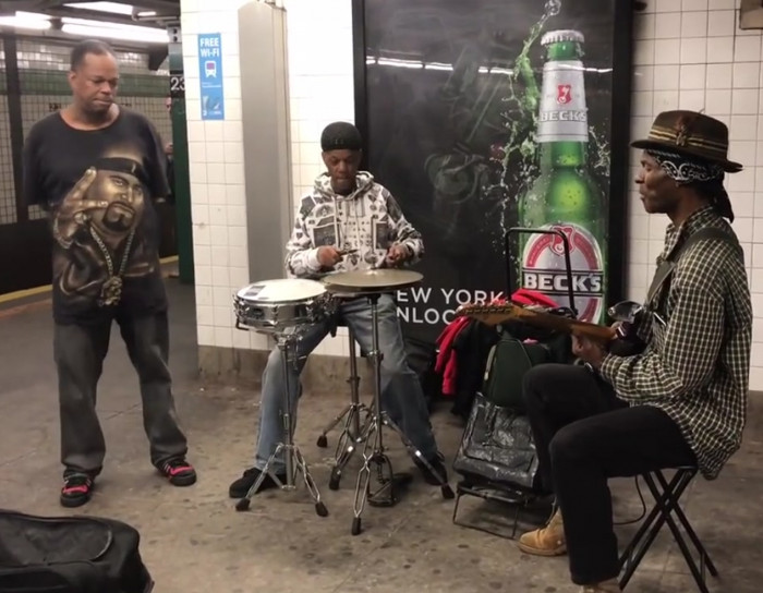 Subway singer has a beautiful voice.
