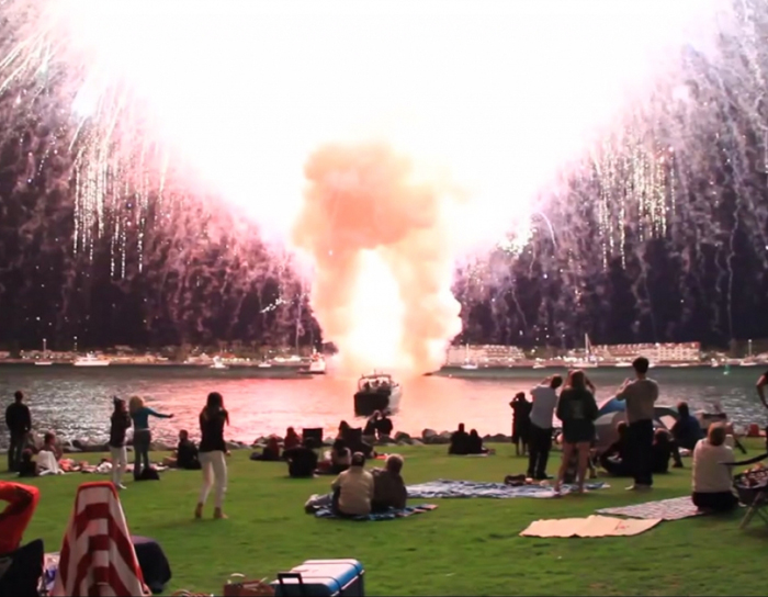 World's shortest fireworks show.
