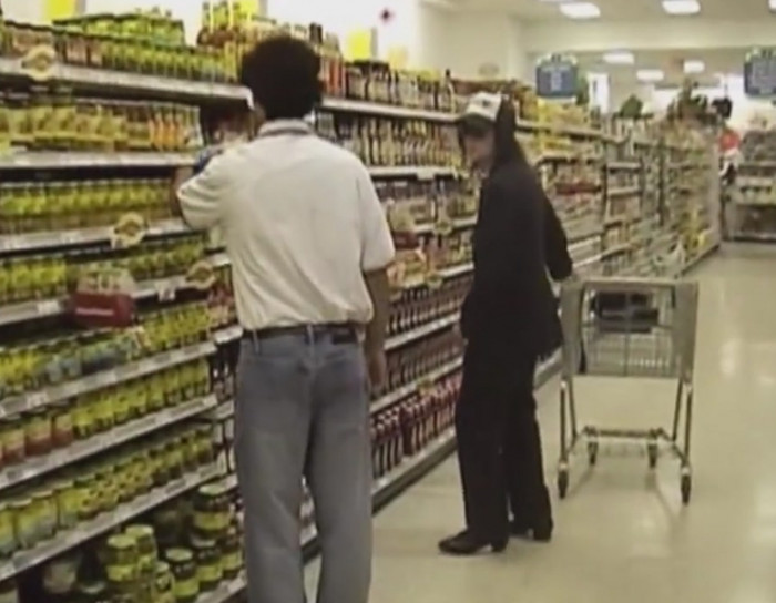 Michael Jackson goes shopping.