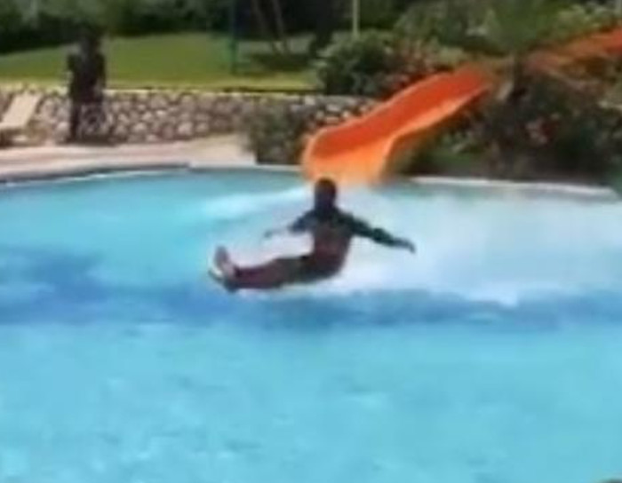 The greatest water slide move you'll ever see.