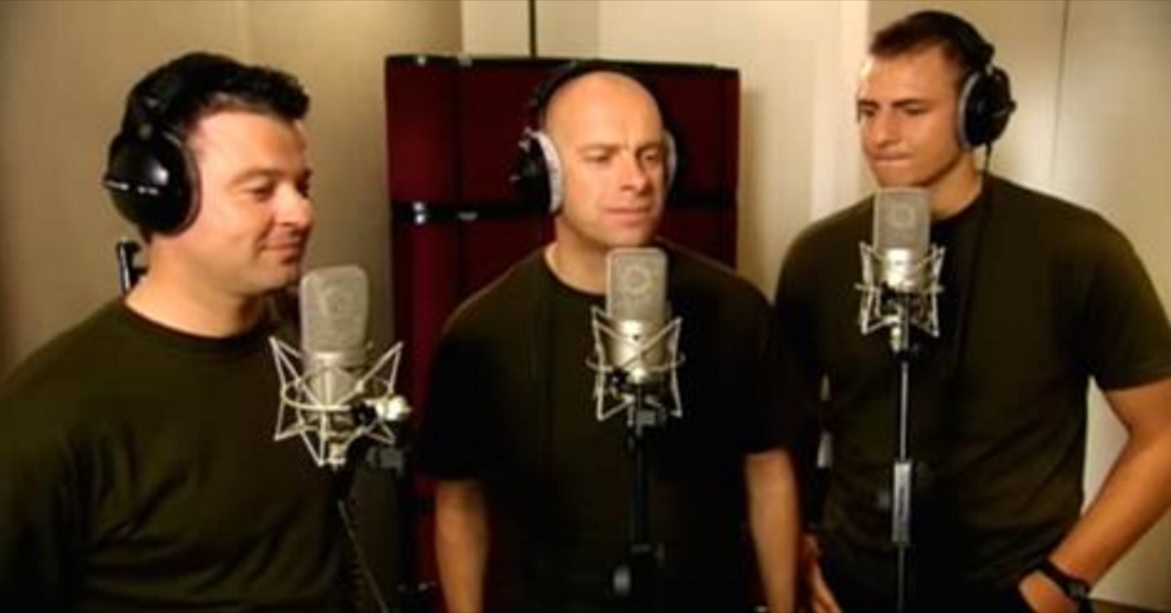 Three soldiers sing beautiful song about coming back home.
