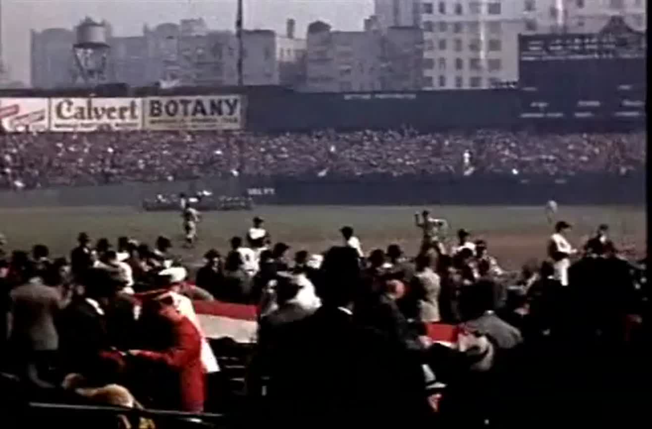 Extremely rare color footage of the 1939 World Series between the ...