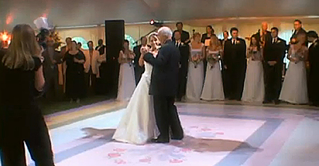 Funny father and daughter dance.