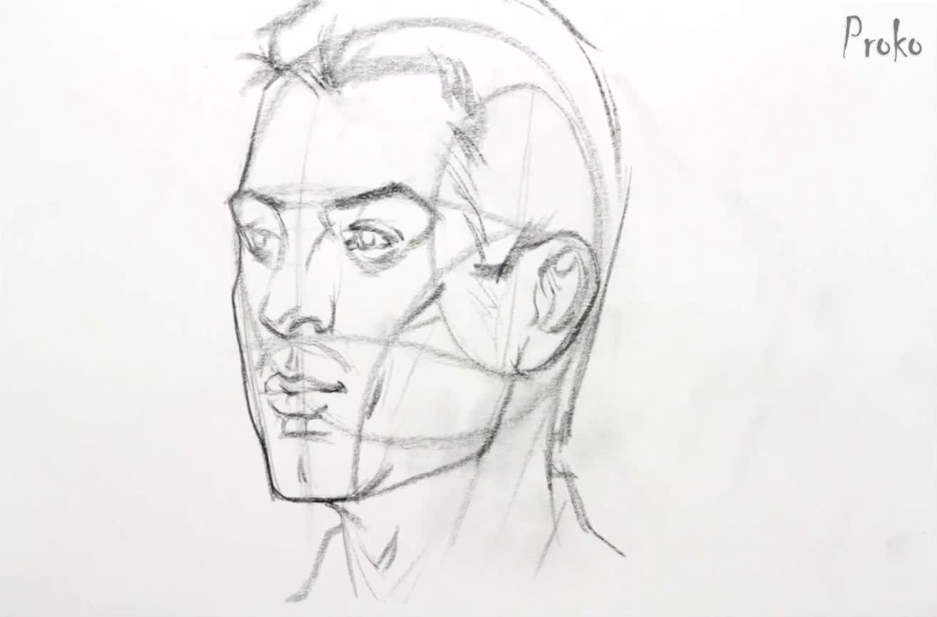 How to draw the human head from any angle.