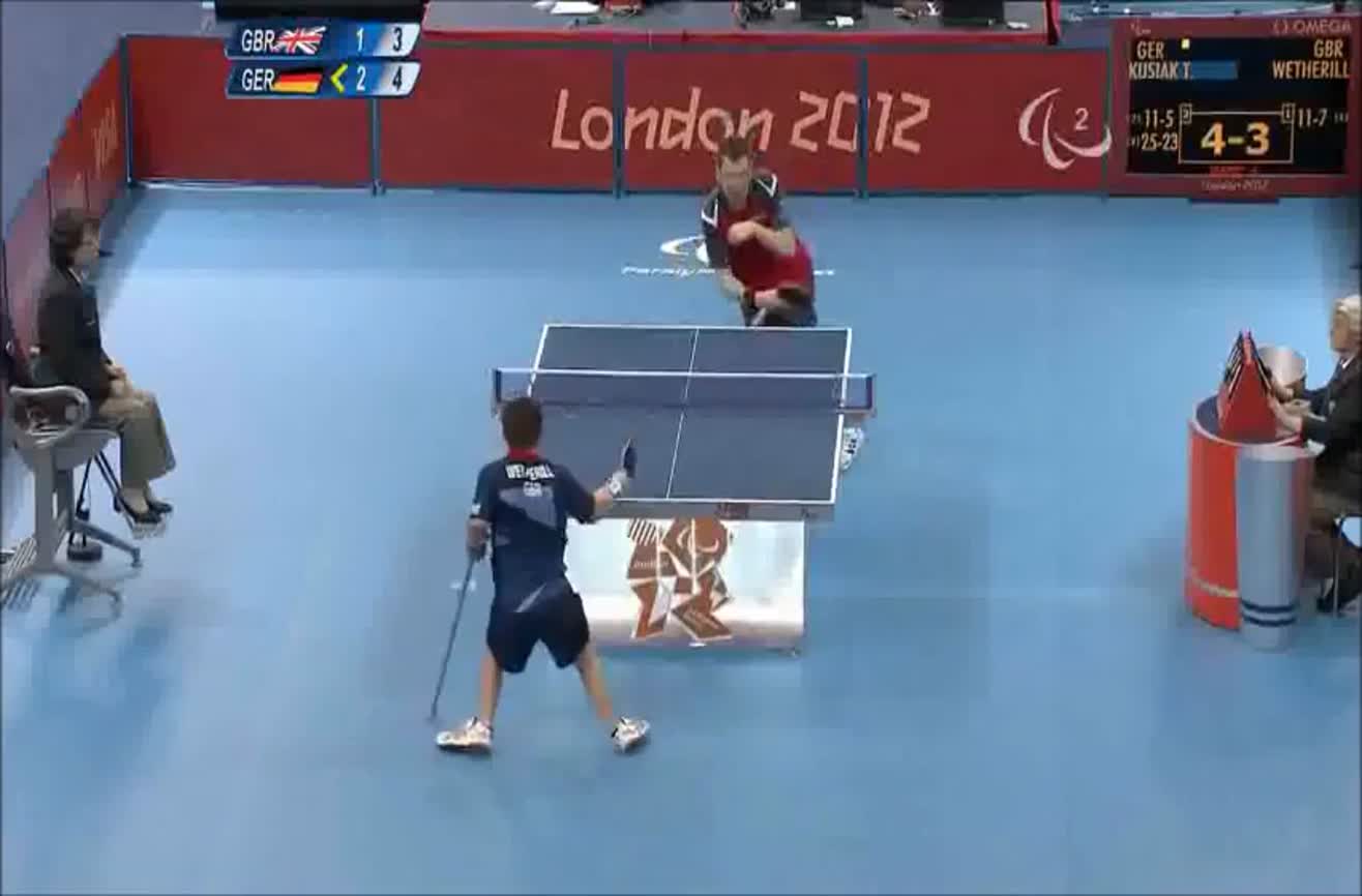 Amazing table tennis shot at the London 2012 Paralympic Games.