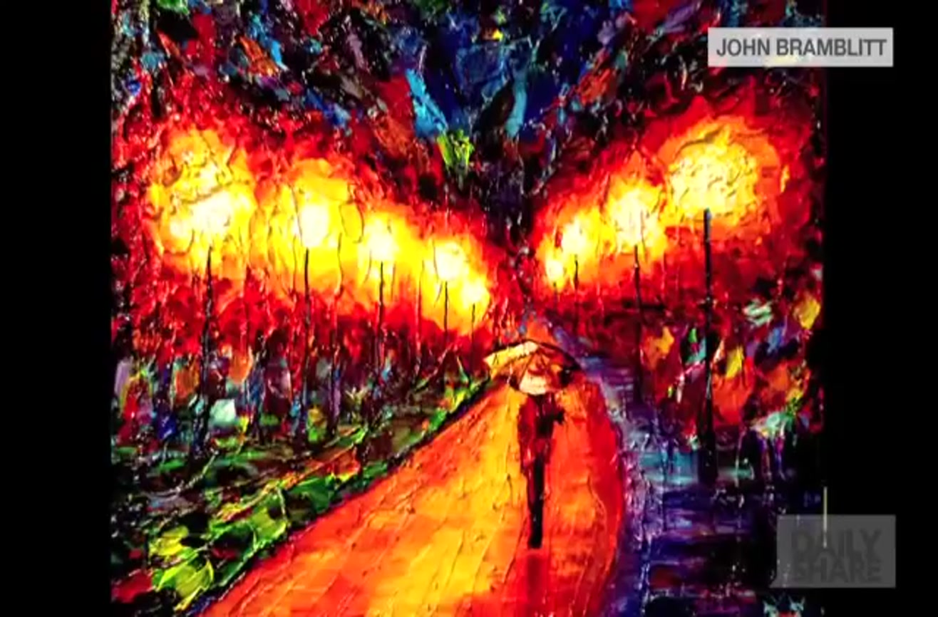 After losing his eyesight, an artist creates paintings with stunning color.