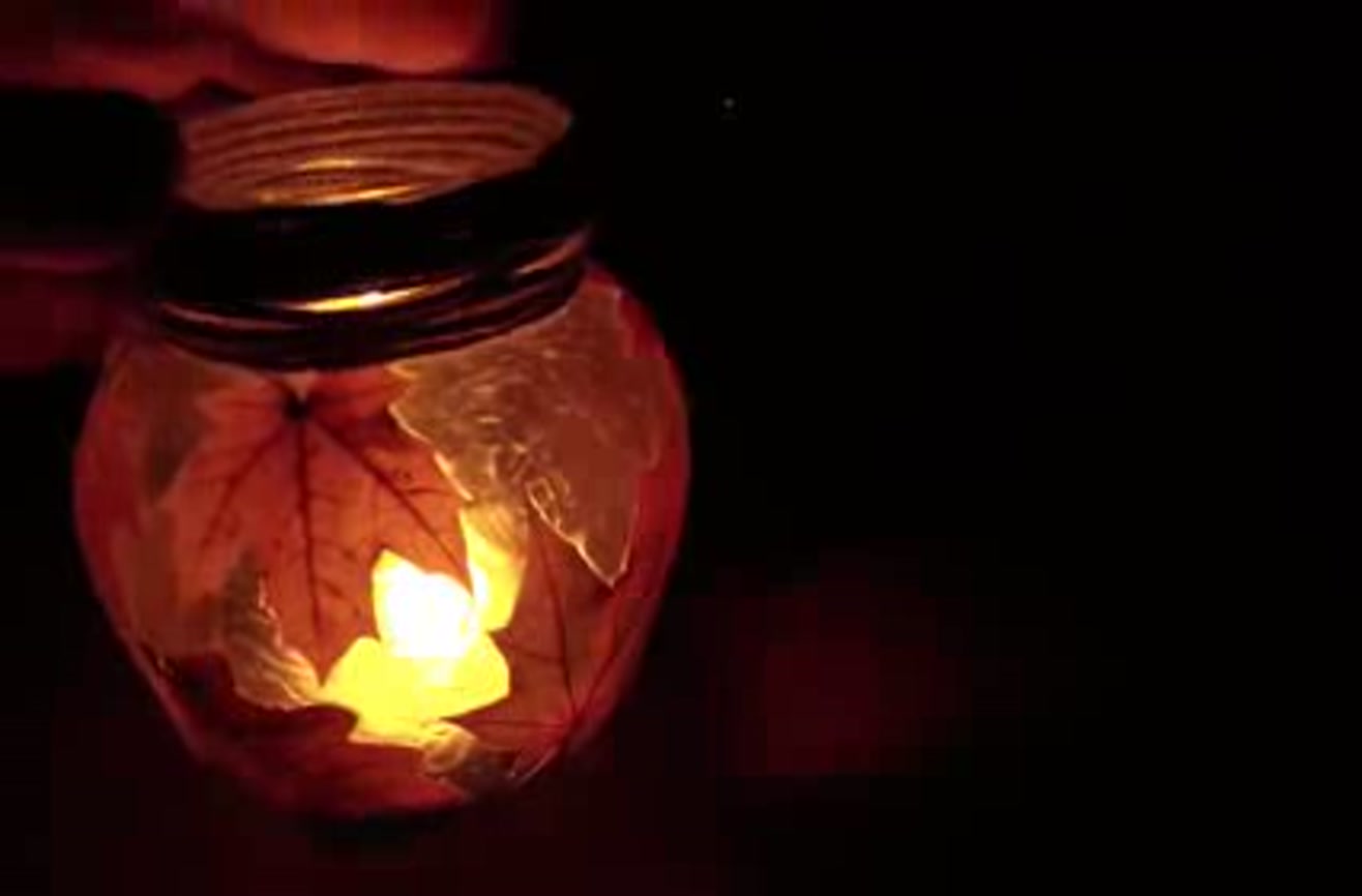 Check out these beautiful fall-inspired hand-made lanterns.