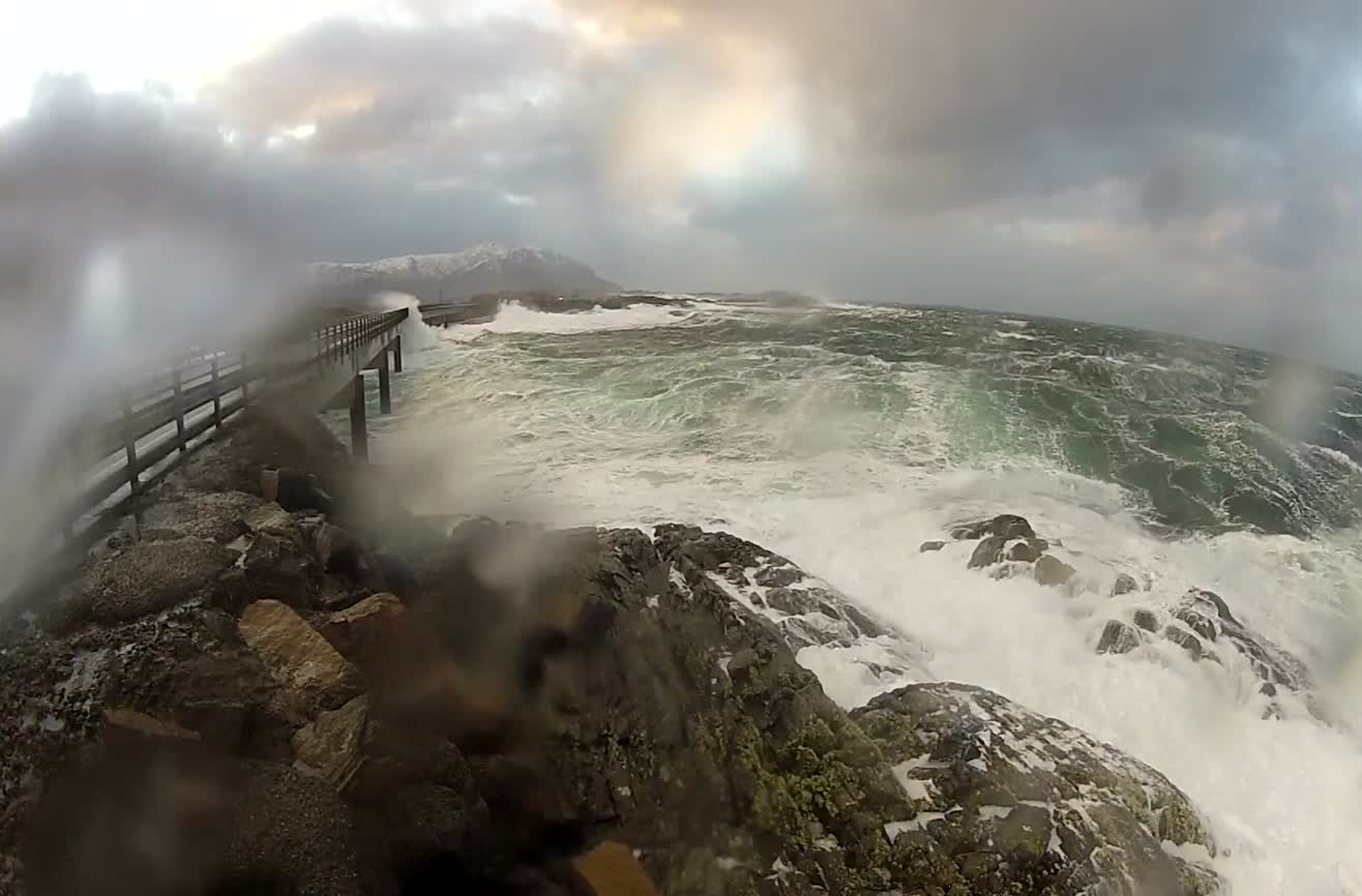 Road between small Norwegian islands.