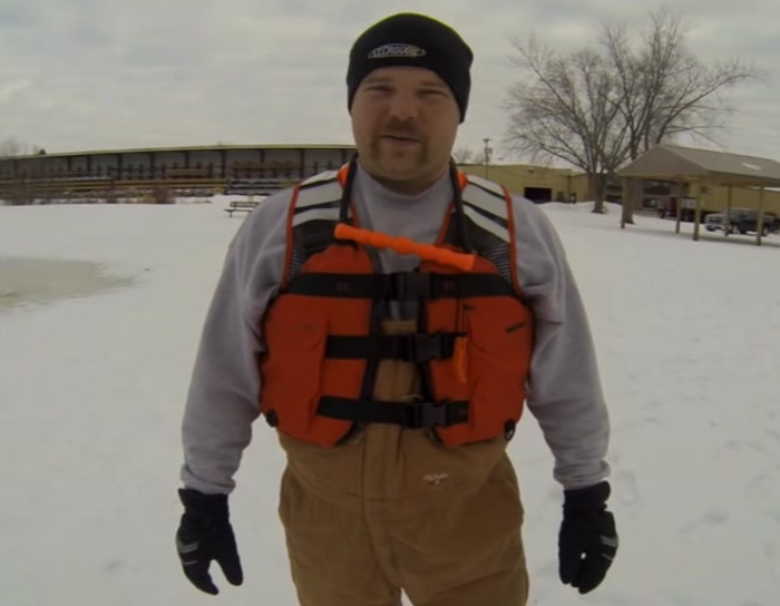 How to rescue yourself after falling in a frozen lake.