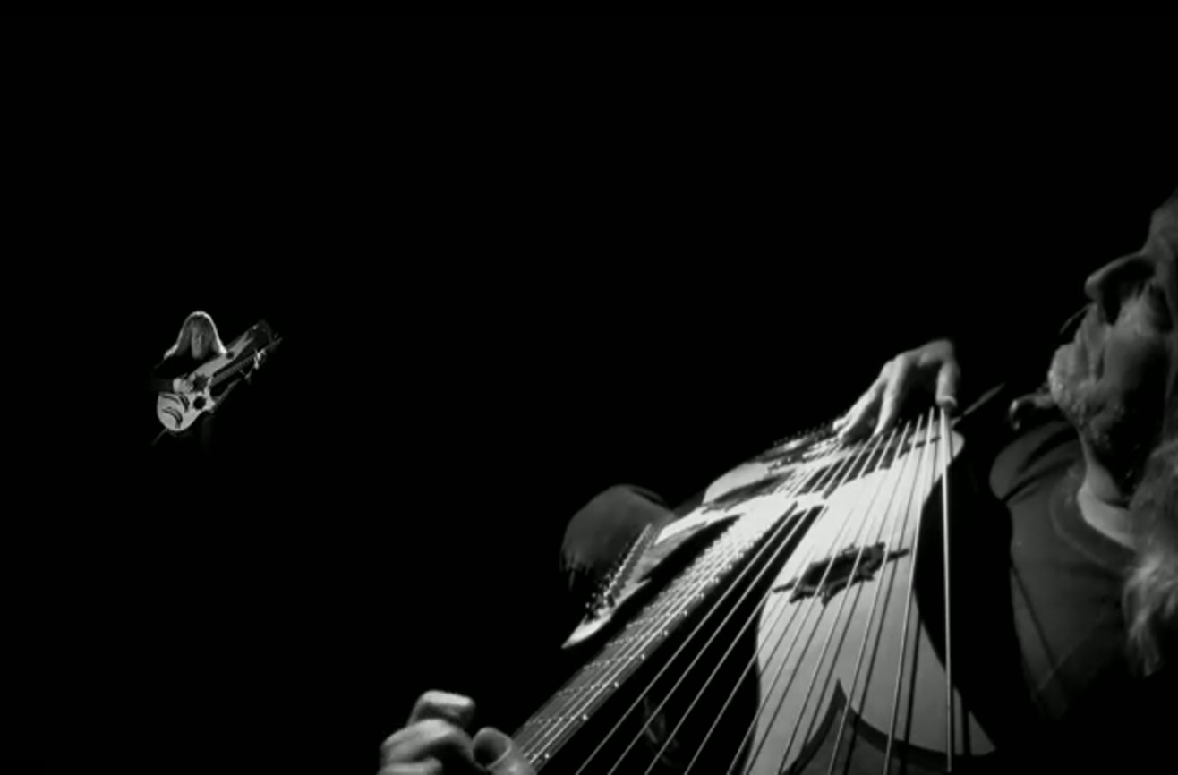 Man invents a 27-string guitar.