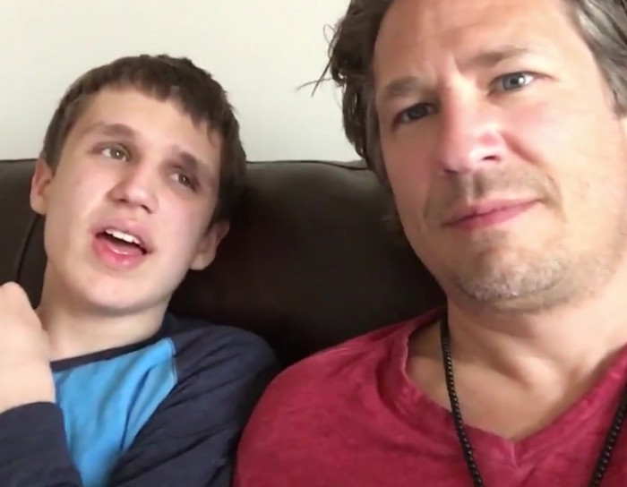 Father has a conversation with 16-year-old autistic son.