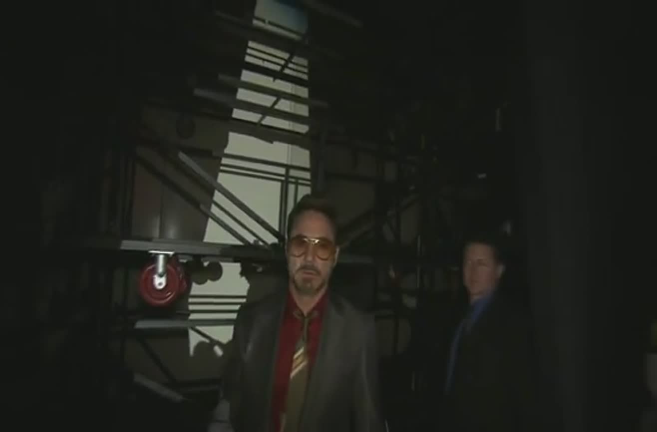 He really is Tony Stark: Robert Downey Jr. makes Comic Con entrance.