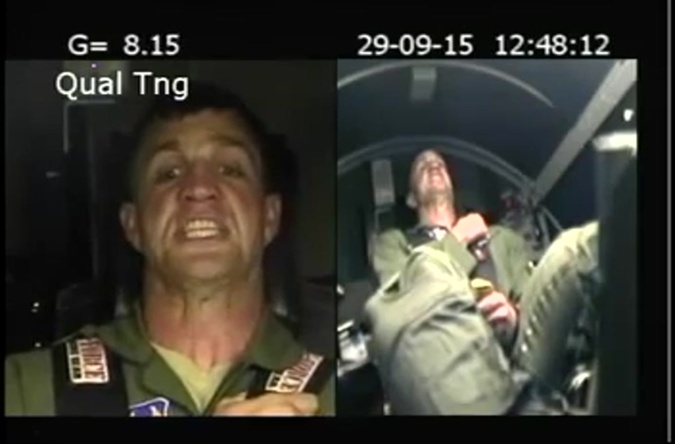 Watch the grueling centrifuge training it takes to become a fighter pilot.