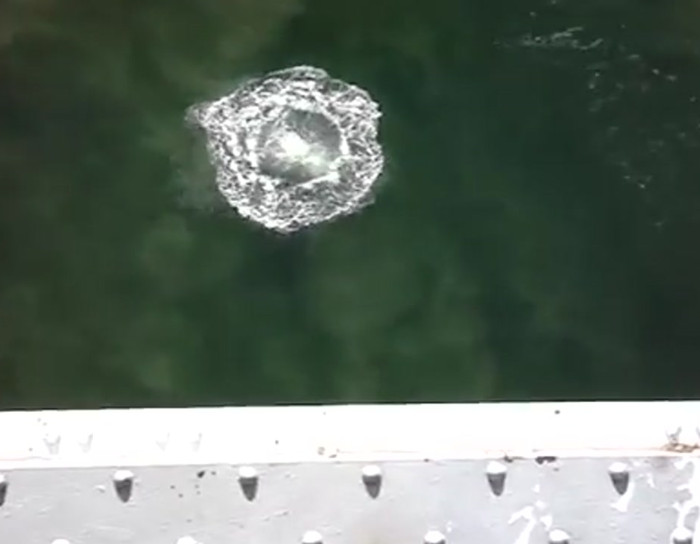 What dropping a giant rock from 467 ft sounds like.