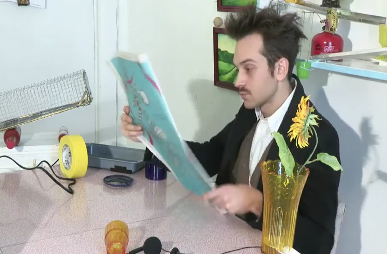 Page turner Rube Goldberg.