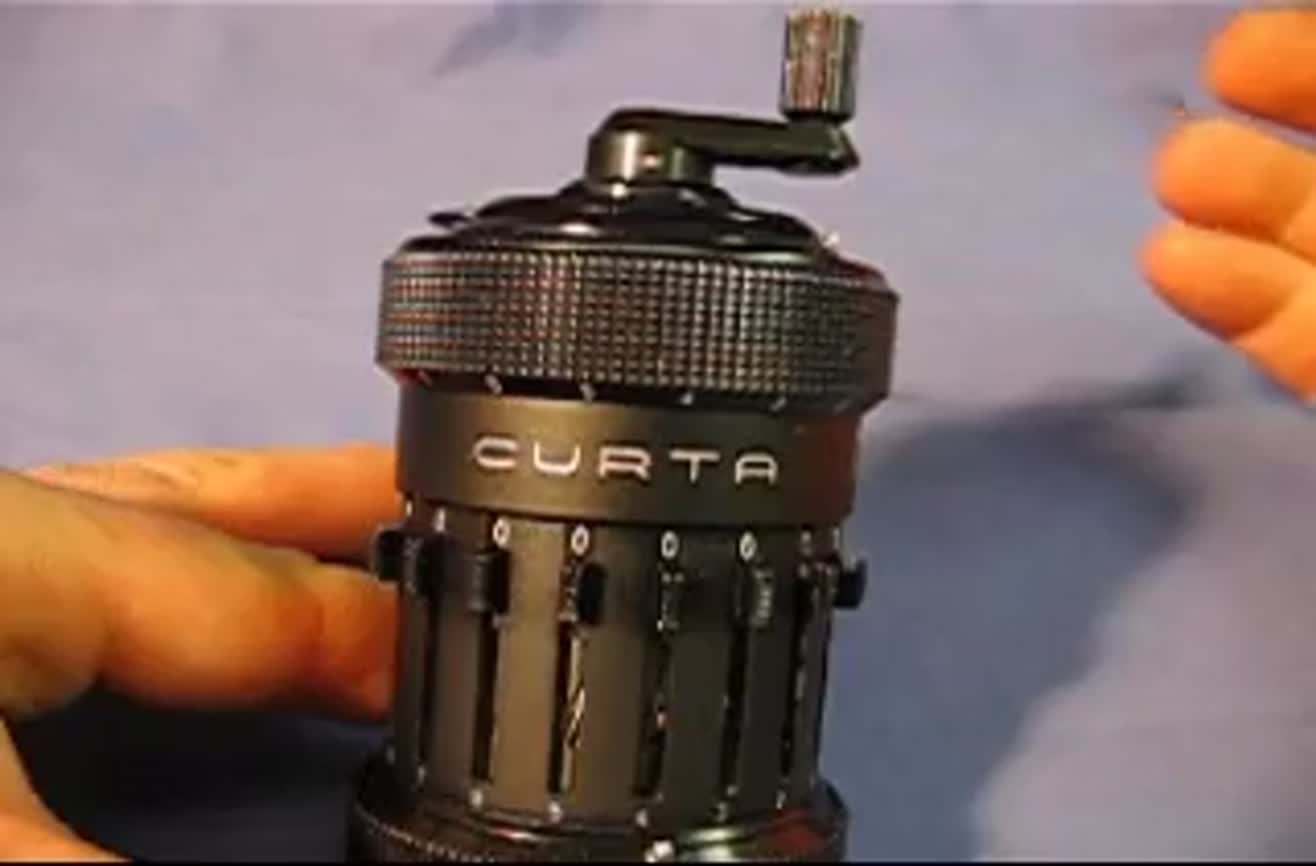 The astounding Curta mechanical calculator.