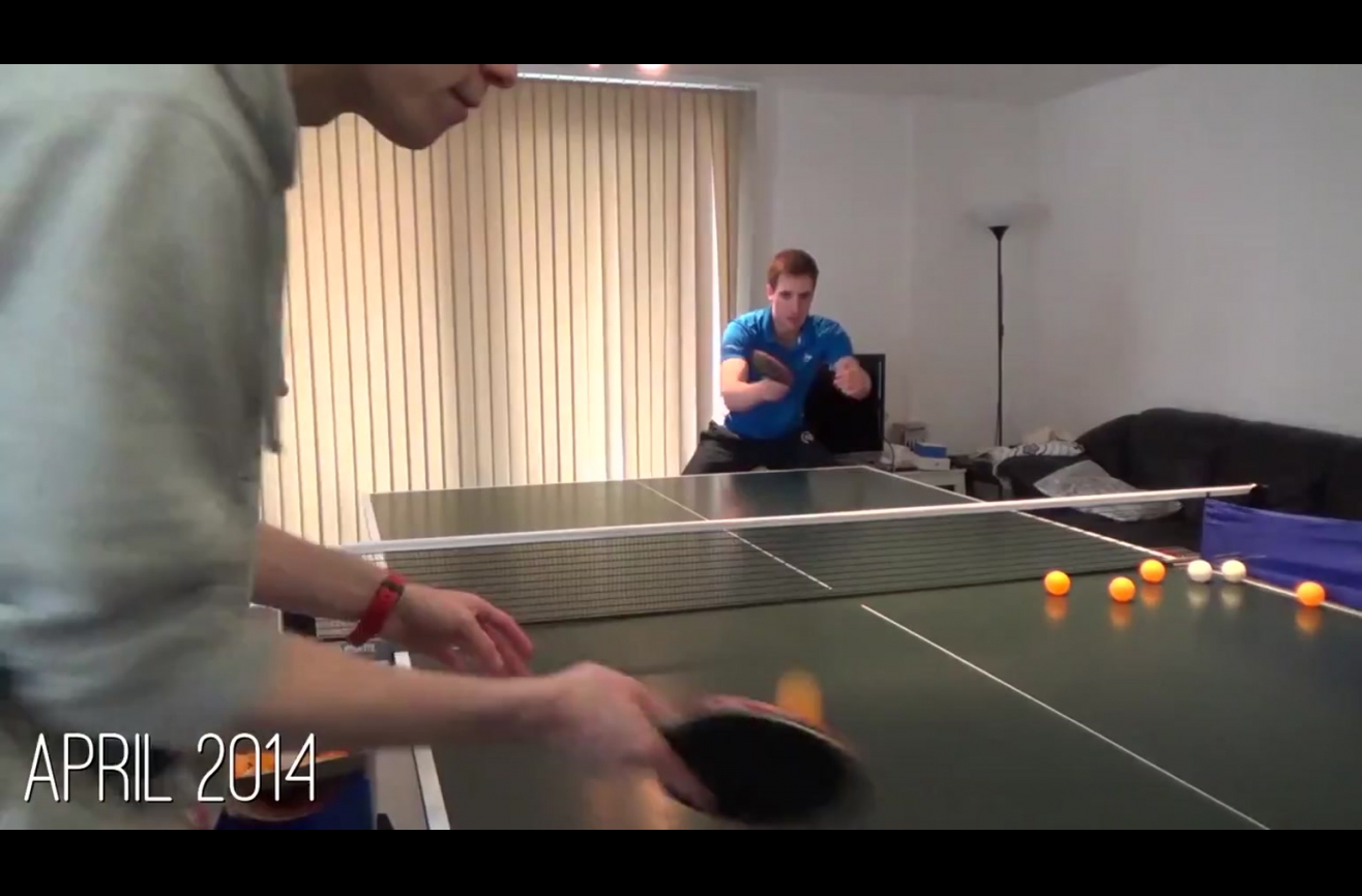 Watch this guy go from table-tennis novice to expert in five minutes.