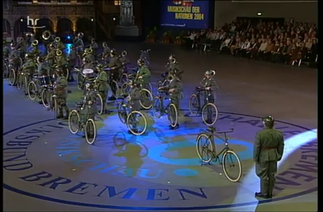 The Dutch army bicycle band.