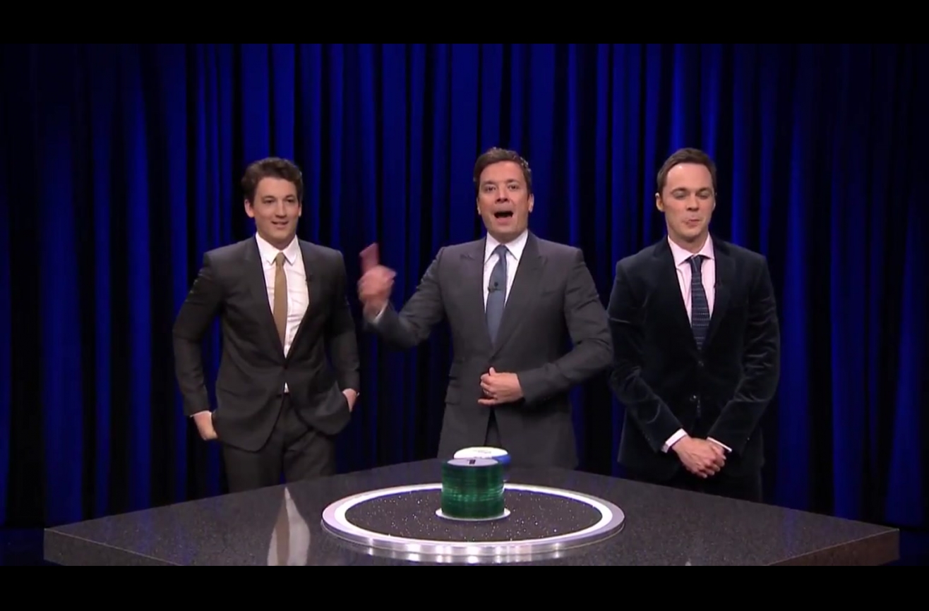 Jimmy fallon plays "Catchphrase" with Jim Parson, Miles Teller and Wiz ...