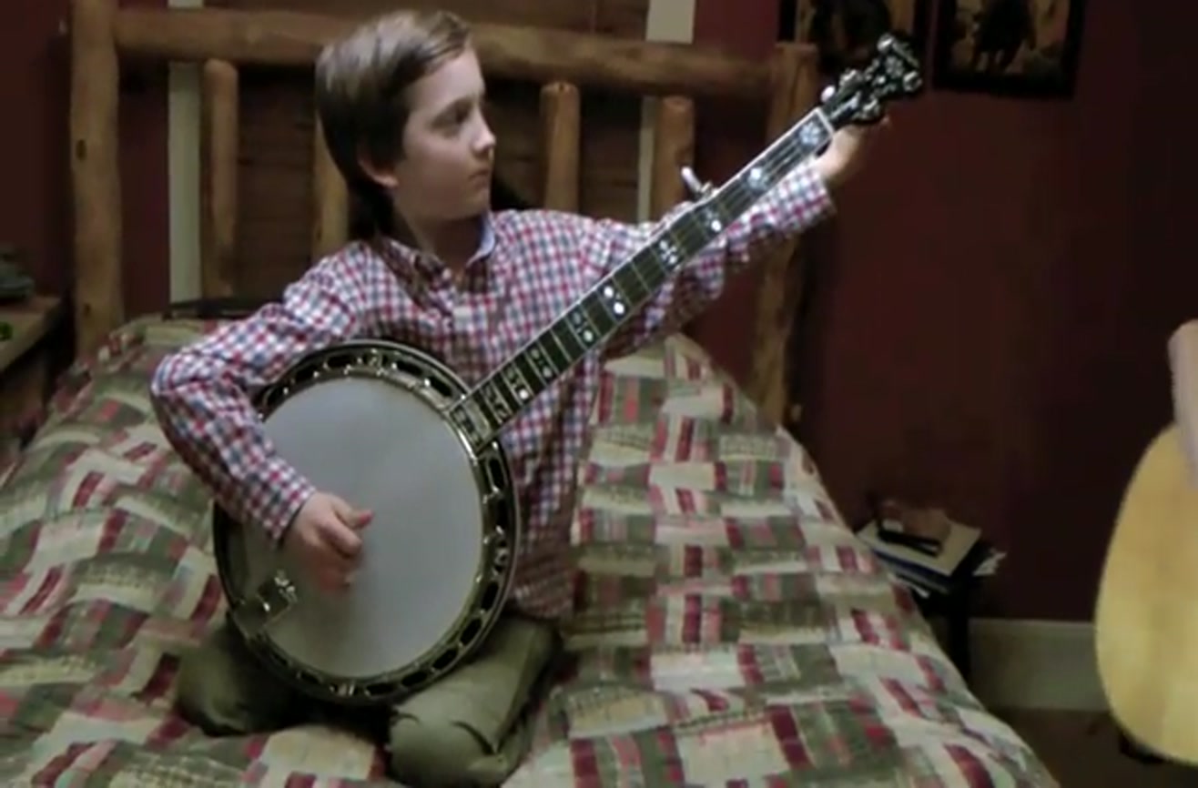 Eight-year-old banjo player.