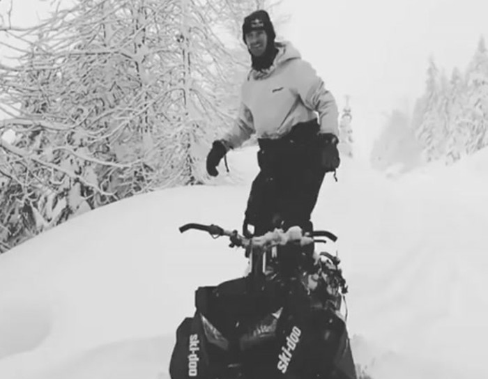 Guy jumps into snow and gets more than he bargained for.