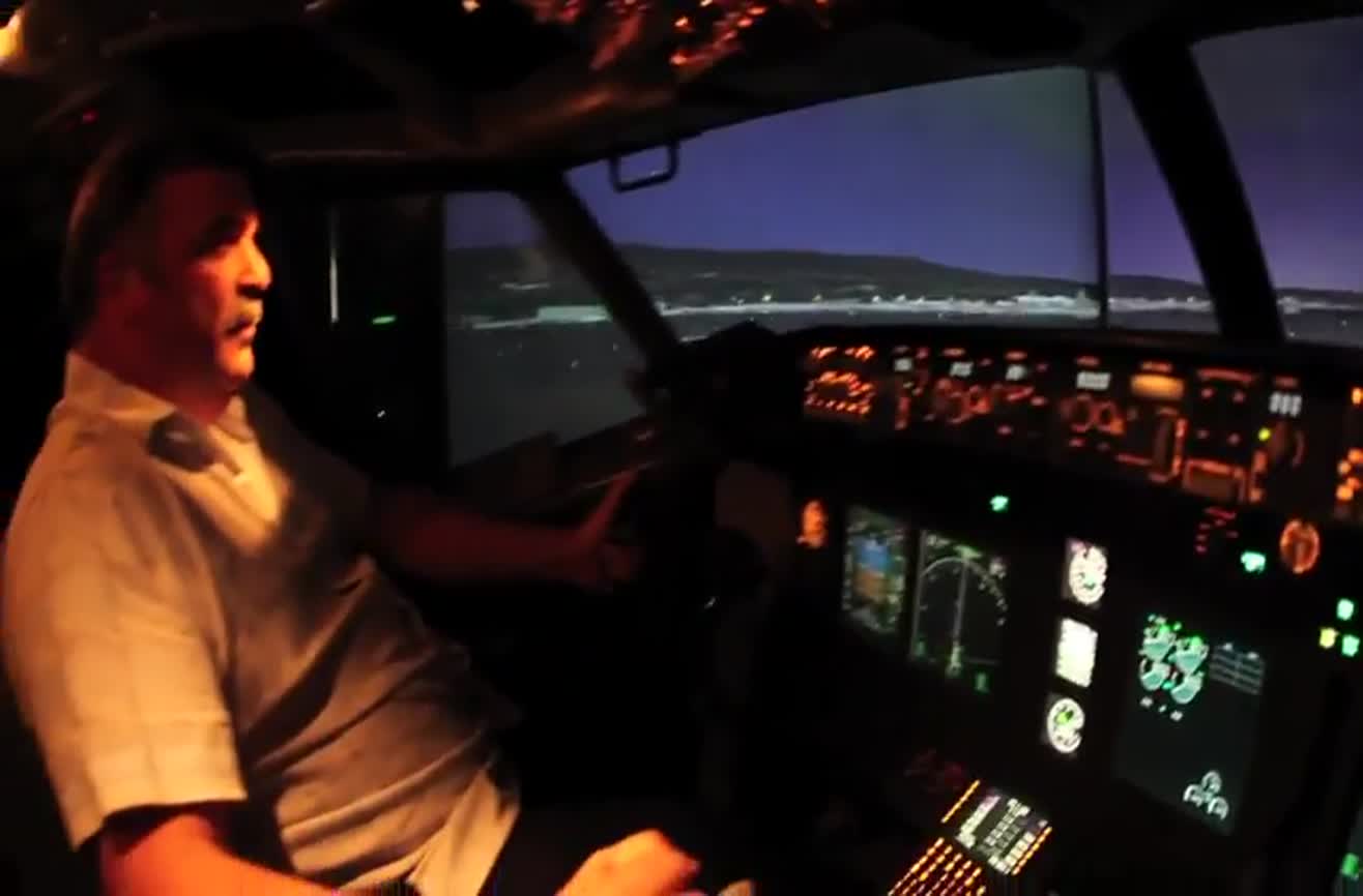 Man builds a flight simulator in his garage.