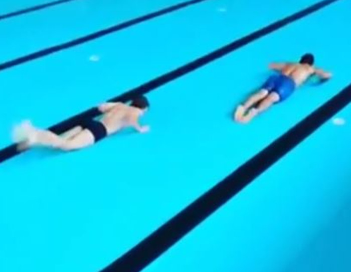 Swimming without water.