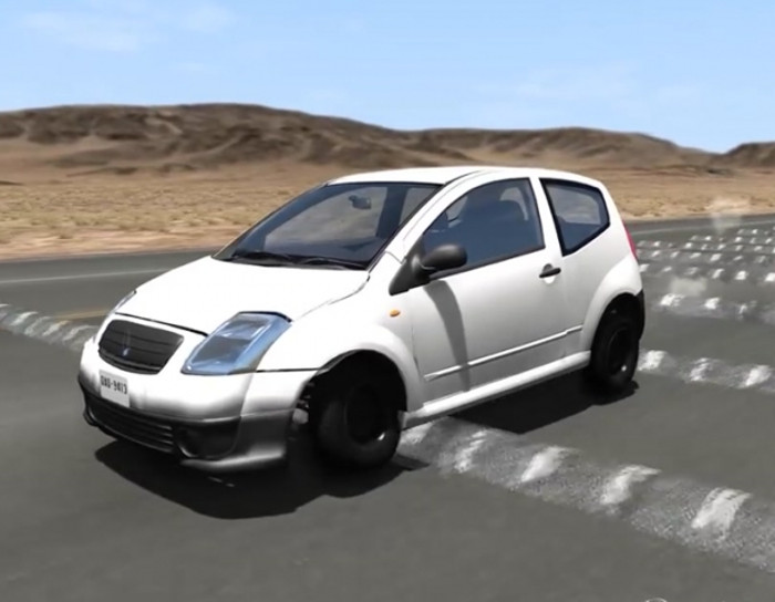 100 speed bumps on a highway animation.