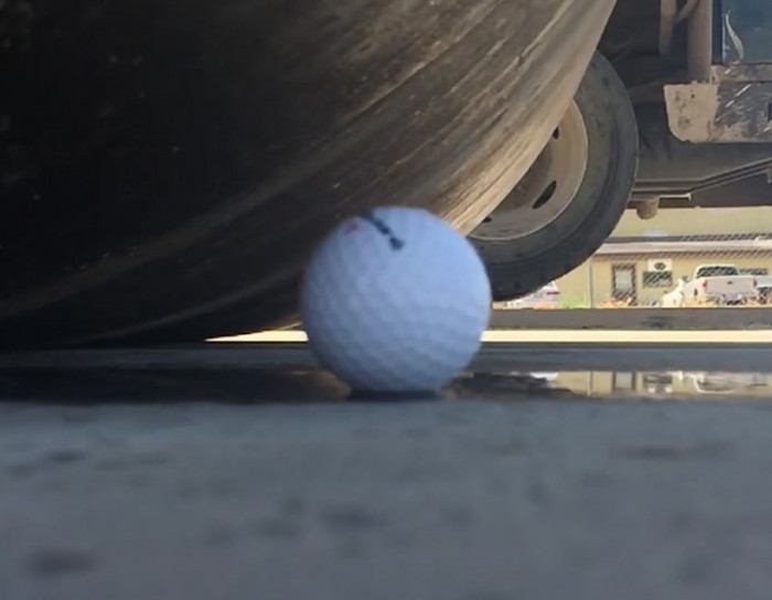 Golf ball vs. Steamroller.