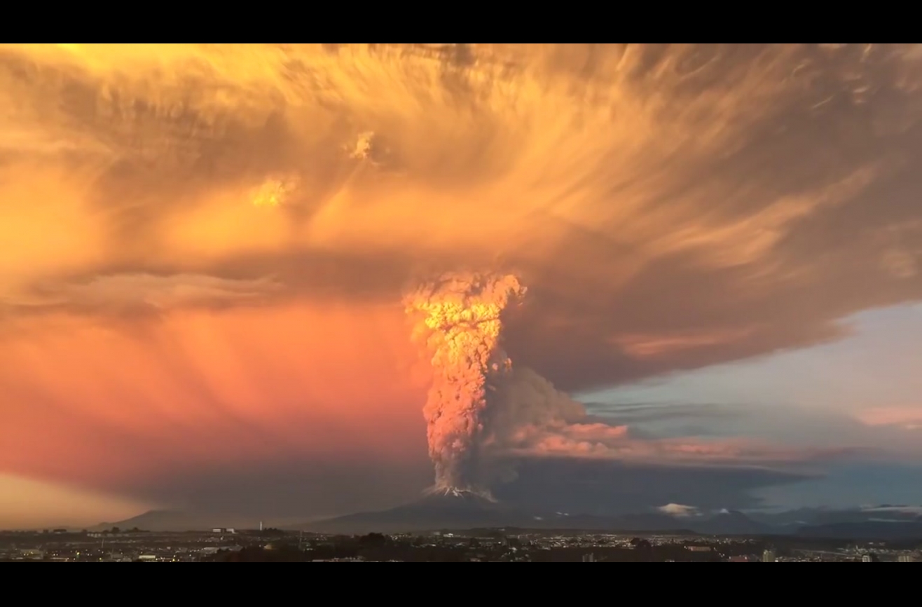 This nine-mile-high volcano explosion is breathtaking.