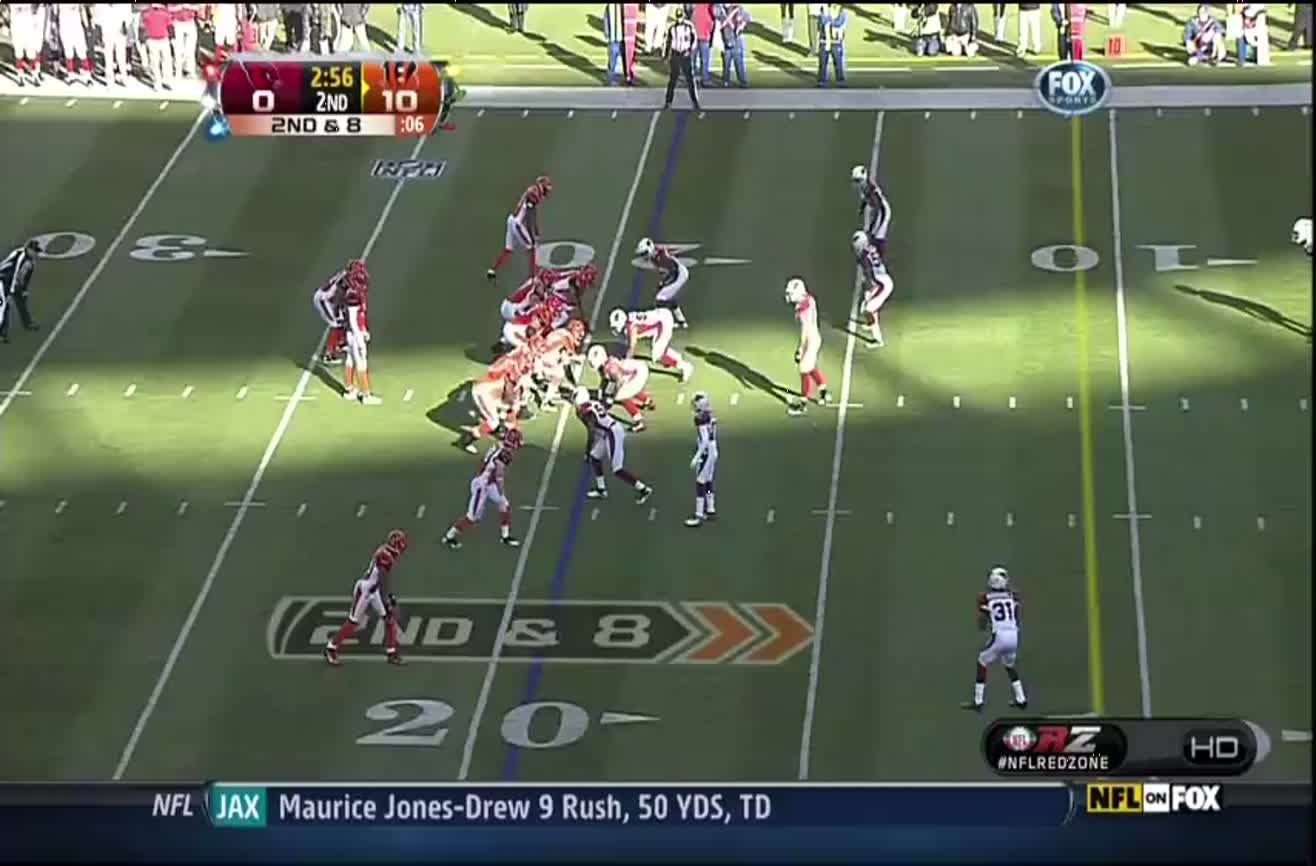 Jerome Simpson touchdown end zone flip.