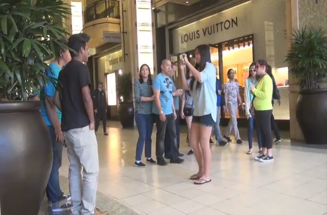 Disappearing friend photo prank.