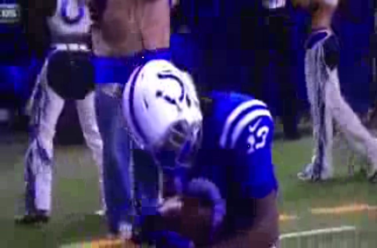 NFL player gives an emotional post-game interview after daughter's birth.